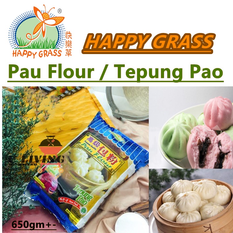 HAPPY GRASS 650GM+- Premium Grade Pau Flour / Tepung Pao 650GM ...