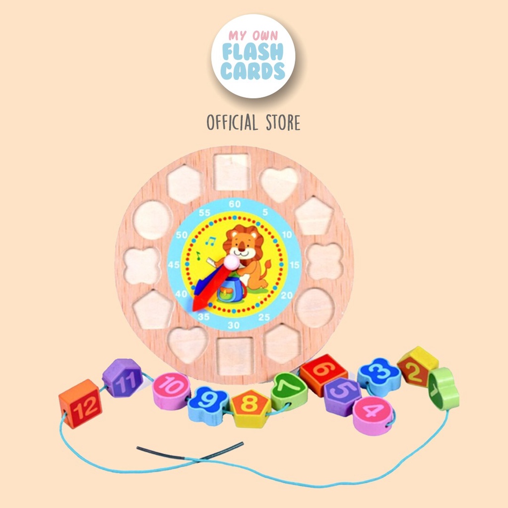 Wooden Clock Puzzle - Educational Toy - Sensory Motoric Play - Numbers ...