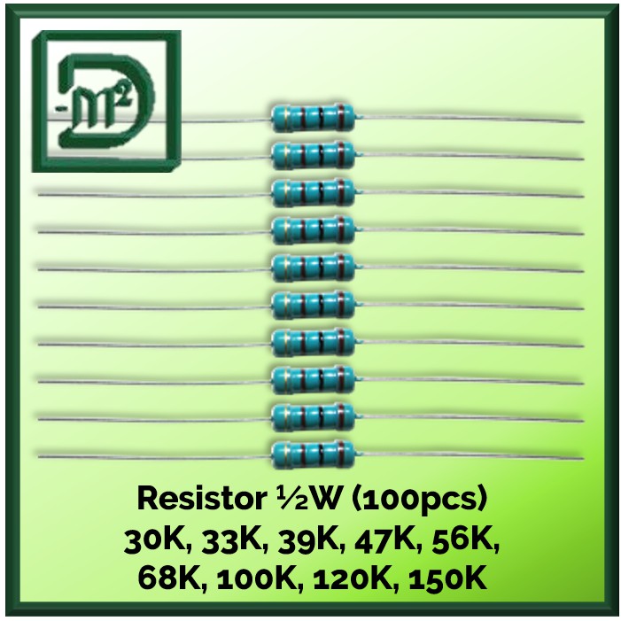 Resistor 1/2W 30K to 150K (100pcs) | Shopee Philippines