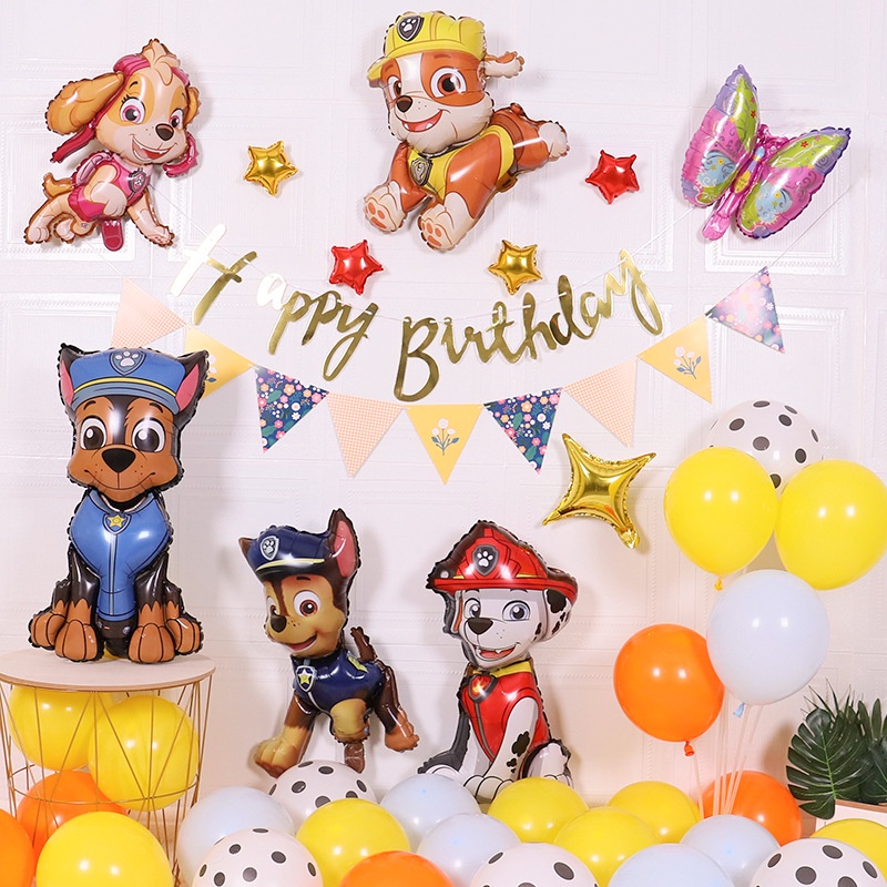 Paw Patrol Aluminum Film Balloons Party Decorations Large Chase Rubble ...