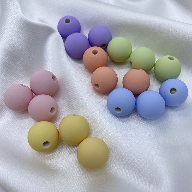 10pcs/lot 16mm Round Acrylic Matte Beads Loose Spacer Beads for Jewelry ...