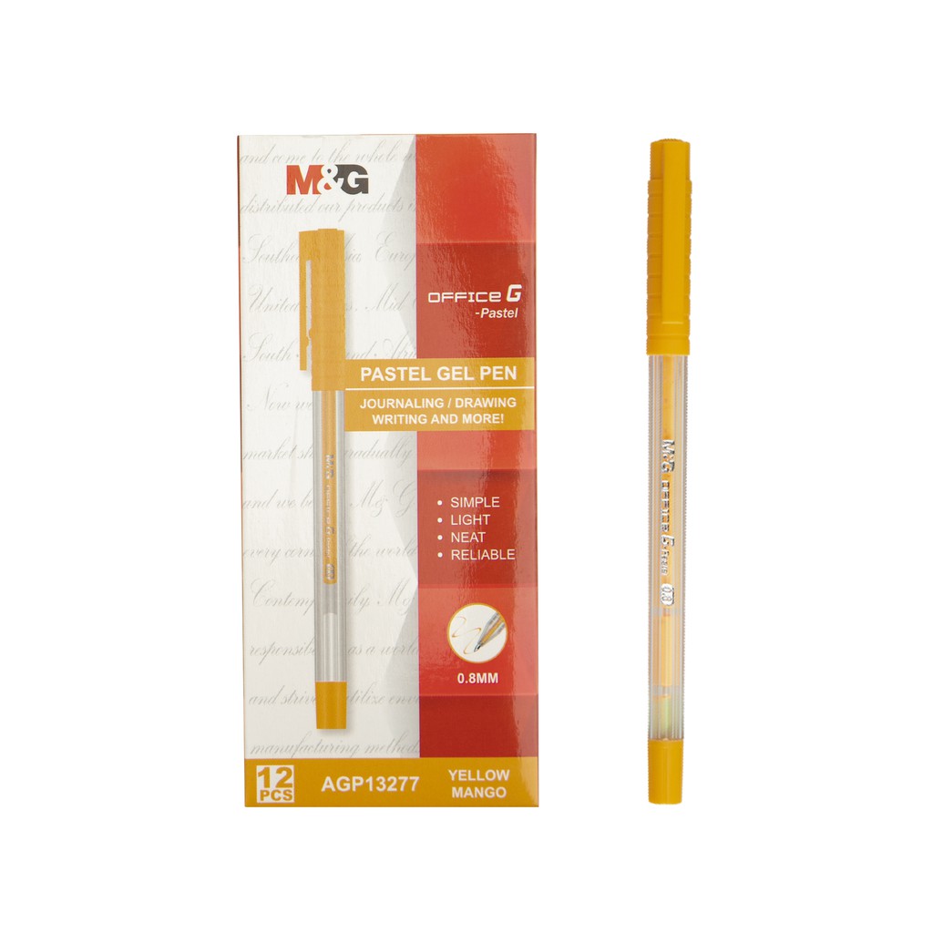 M&G Office G Pastel Gel Pen 0.8mm AGP13277 (12 pcs) | Shopee Philippines