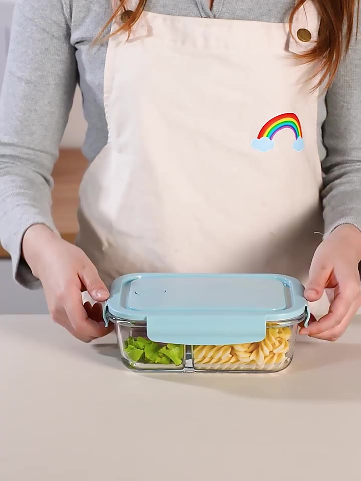 Glass Lunch Box Leak Proof Microwave Safe Lunch Bento Box With Lid 3 ...
