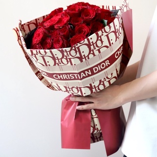 20pcs Double-Sided Dior Printed Wrappers Flower Bouquet Wrapping Paper ...