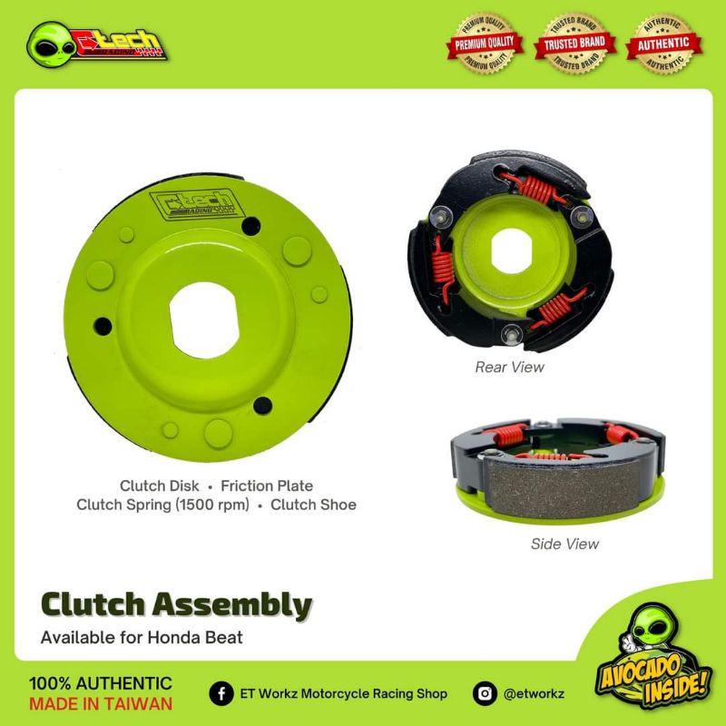 Etech Avocado CLUTCH ASSEMBLY HONDA BEAT | Shopee Philippines