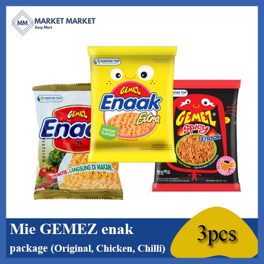 IMG PACKAGE MIE GEMEZ ENAAK (ORIGINAL, CHICKEN & SPICY) | Shopee ...