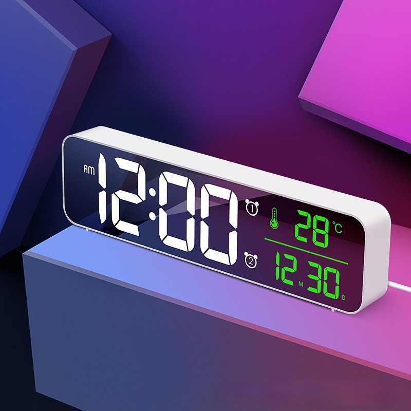 Snooze Light-emitting Desk Clock/wall Clock Mirror LED Music Clock ...