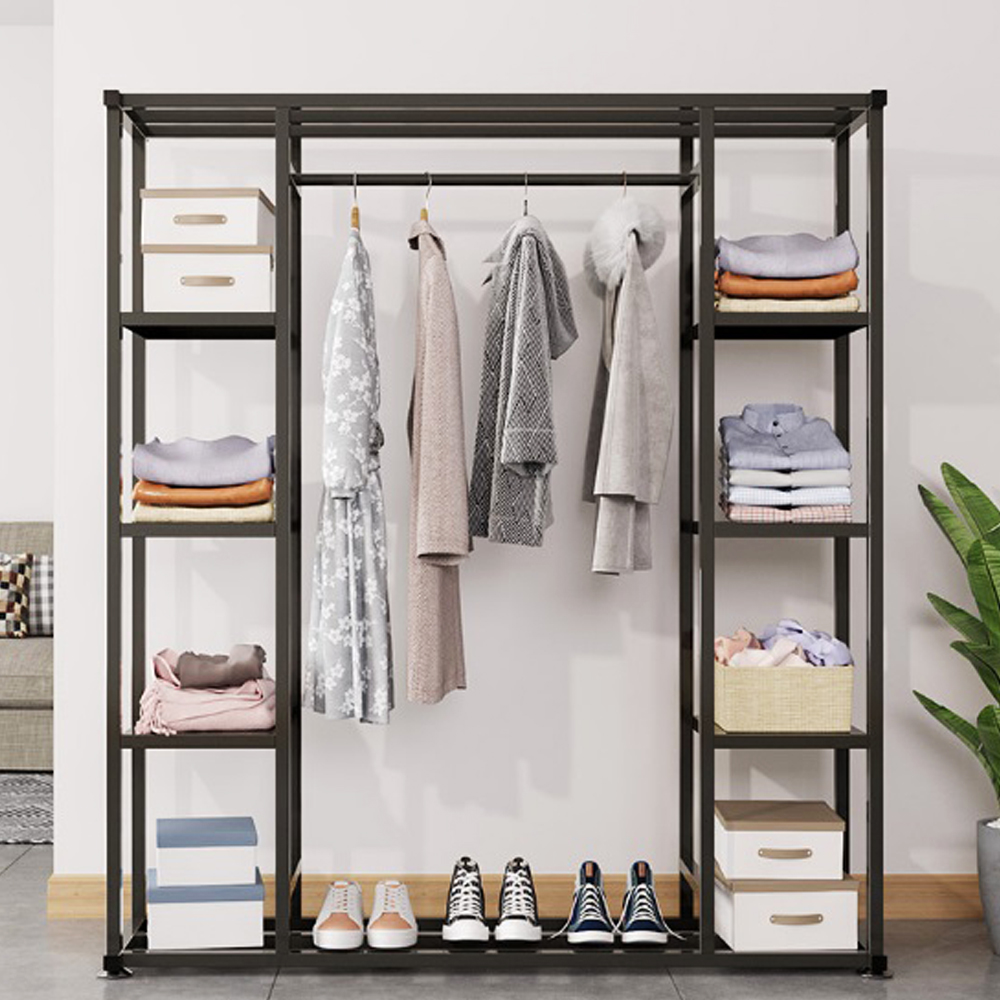Multifunctional Powder Metal Clothes Hanging Wardrobe Organizer Rack ...