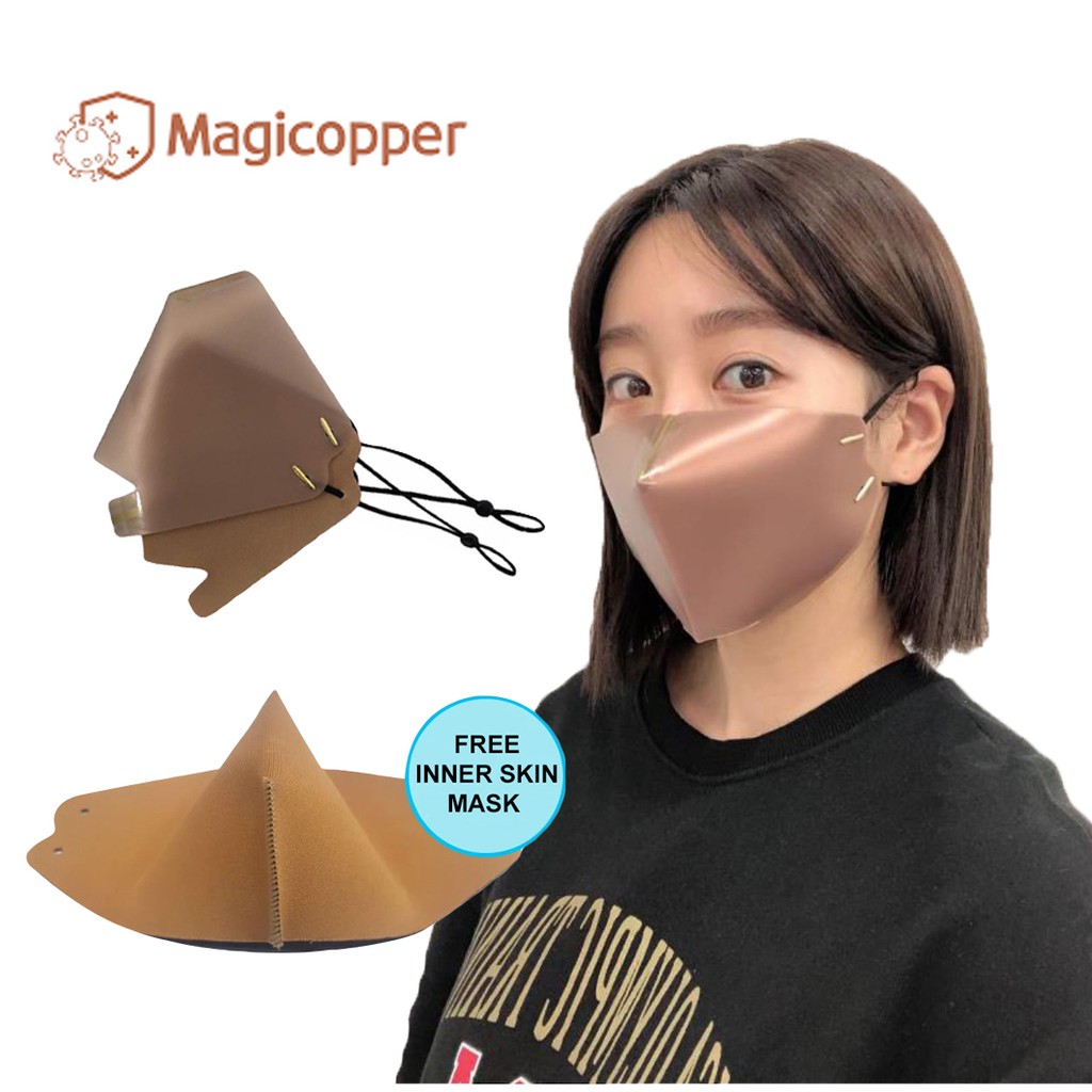 Magicopper Antimicrobial Copper Mask ver. 2.0 (Beige and Pink) | Shopee ...