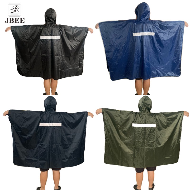 JBEE J0078 thick plain poncho with reflective stripes motorcycle ...