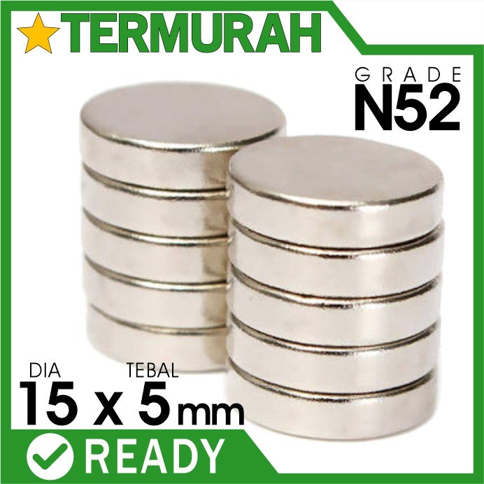 PUTIH Neodymium magnet 15x5mm 15x5 mm 15 x 5 round white neodymium neo ...