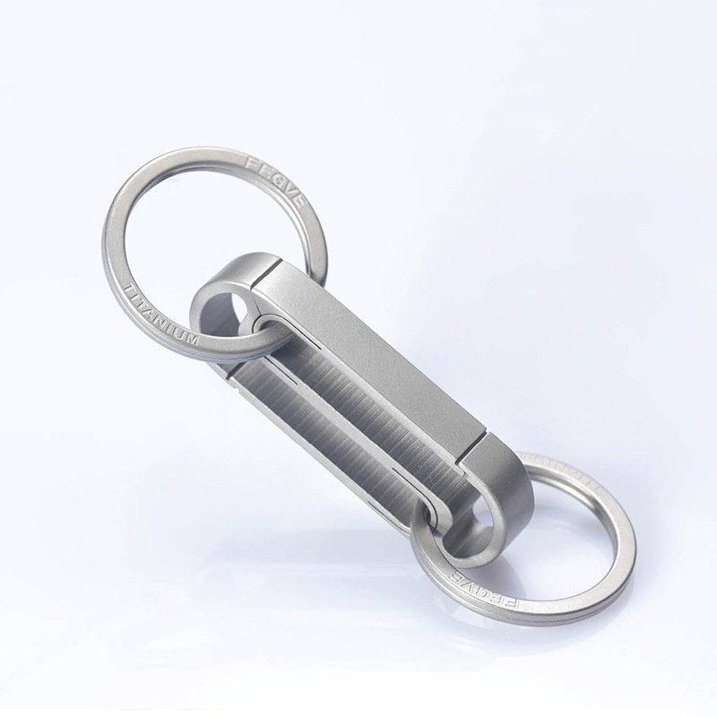 CNEDC Titanium Alloy Belt Keychain Car Keychain Pendant Men's Waist ...