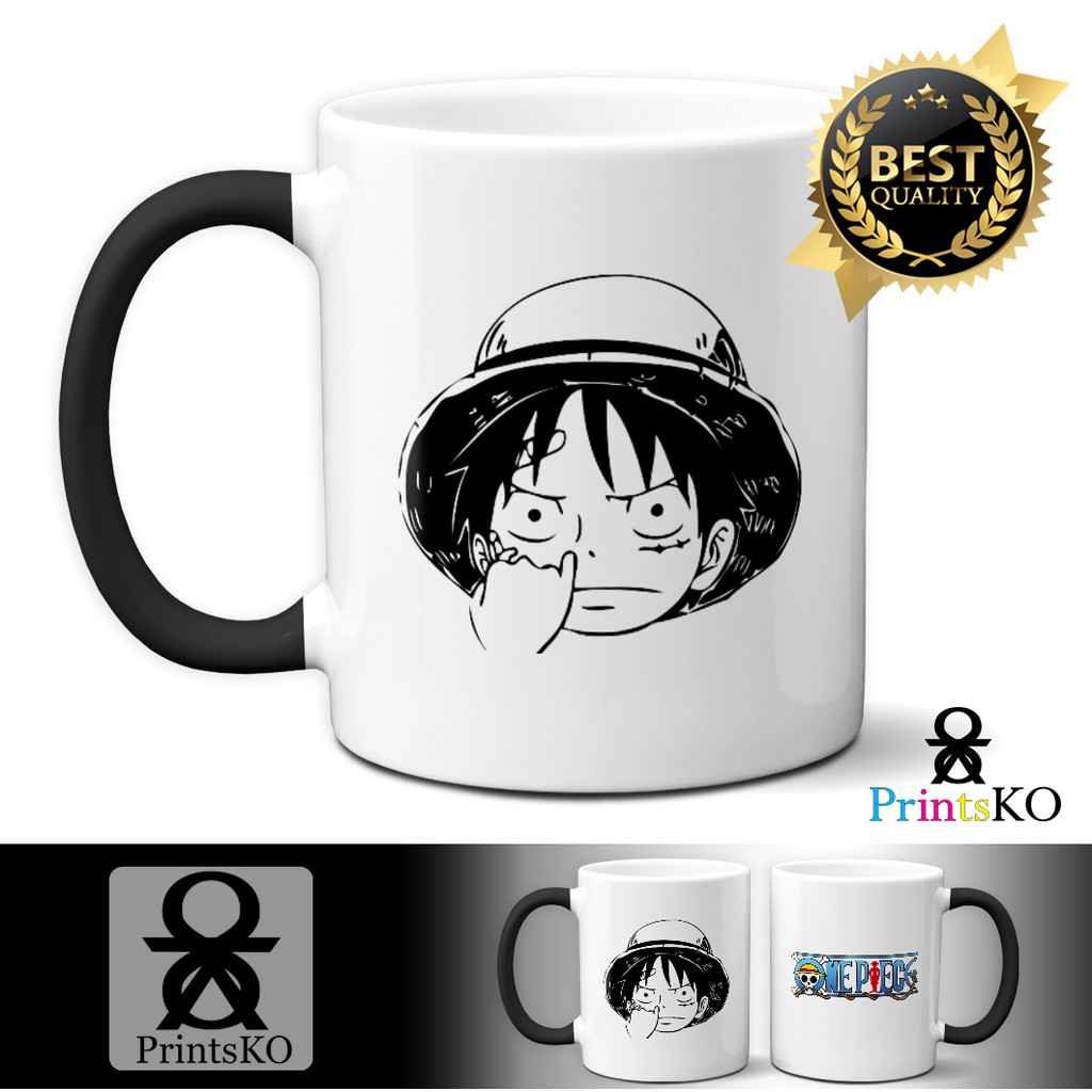 Magic Mug or White Mug Anime One Piece Luffy Booger Design | Shopee ...