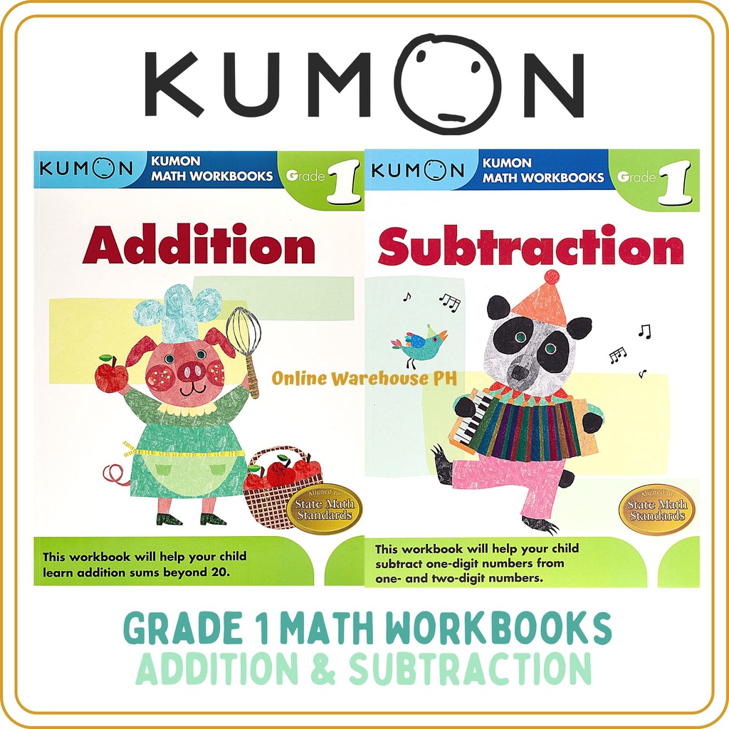 Kumon Math Workbooks (GRADE 1): Addition and Subtraction Set of 2 Books ...