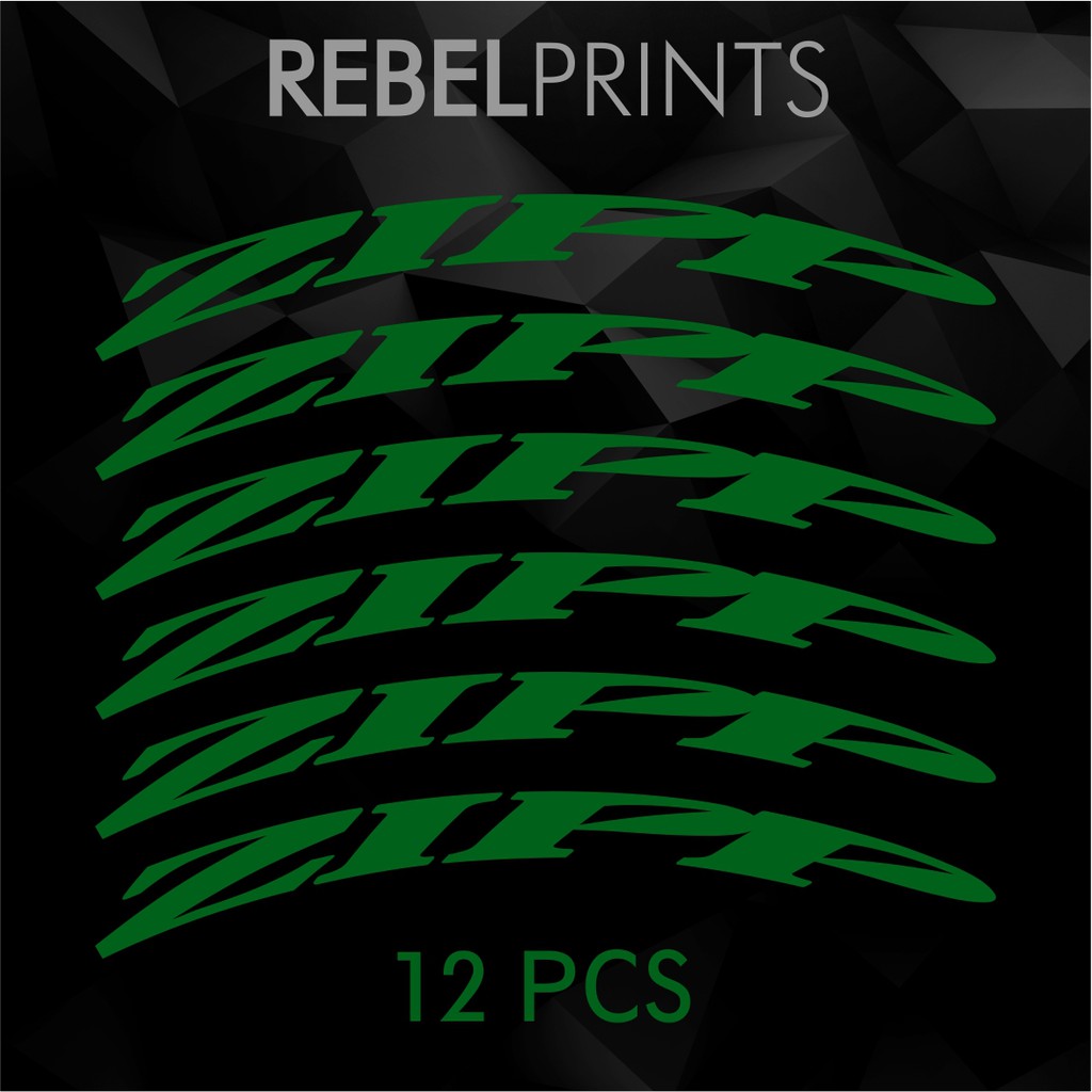 ZIPP (12 pcs) Wheel Rim Sticker Decals Vinyl for Mountain Bikes, Road ...