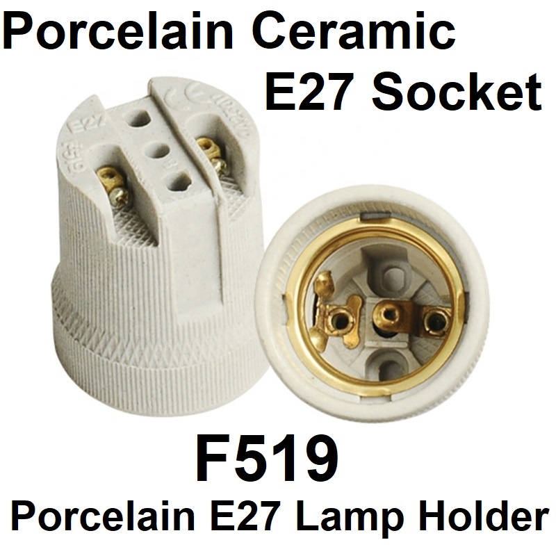 E27 Screw Ceramic Porcelain Socket Bulb Holder For Reptile Pet Heat Lamps F519 Ceramic Outlet ...