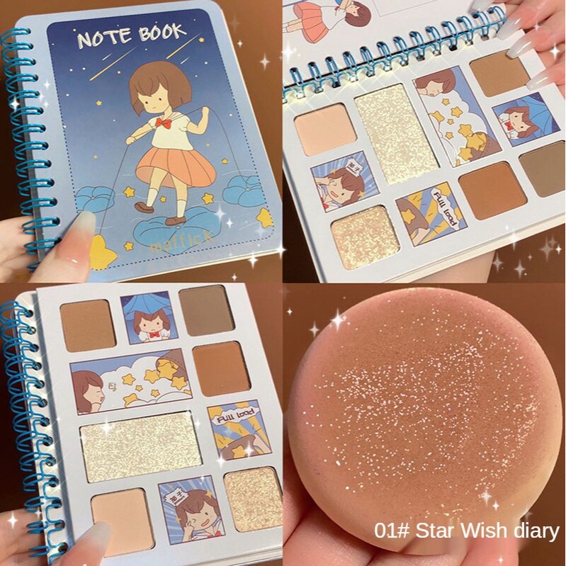Notebook Eyeshadow Diary 6 Colors Eyeshadow Manchang Girl Series Diary ...