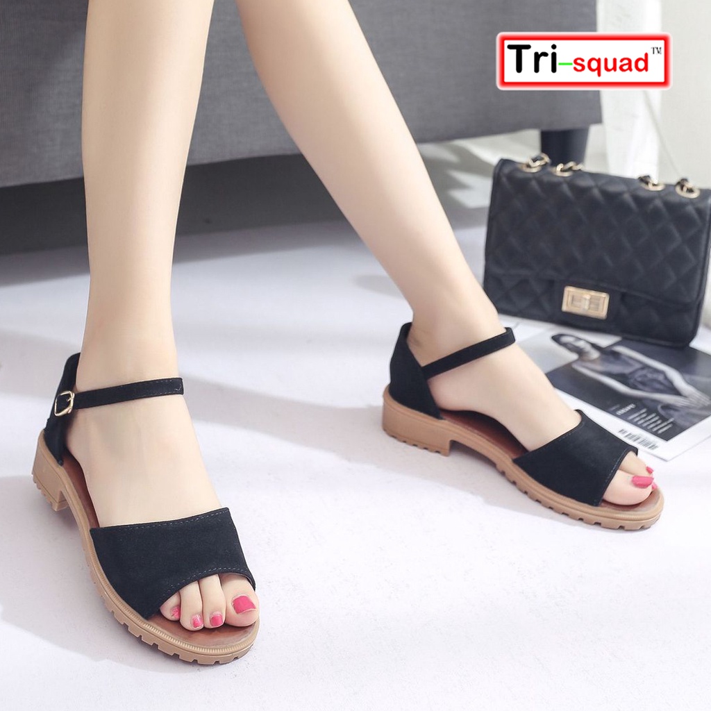 Korean style fashion flat shoes plat Sandals with Strap for women ...