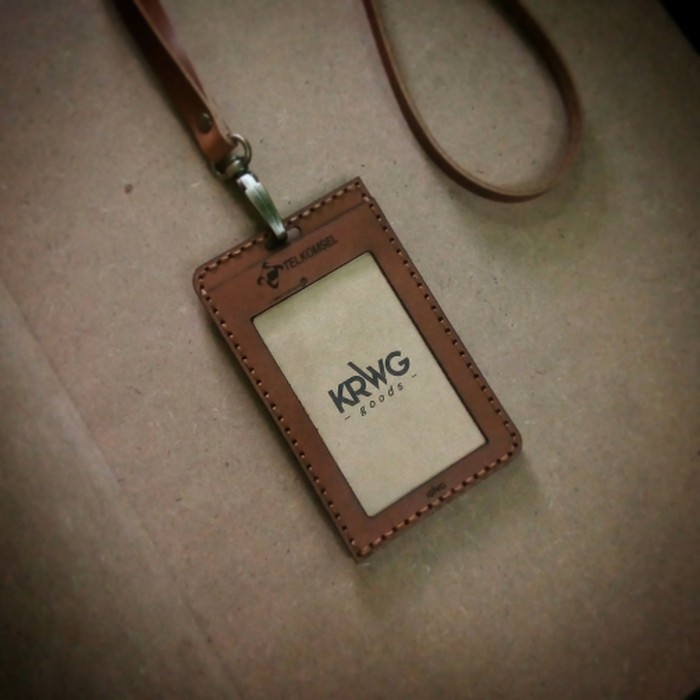 Costum Name / LOGO Id Card Leather / Nametag / Place Id Card costume ...