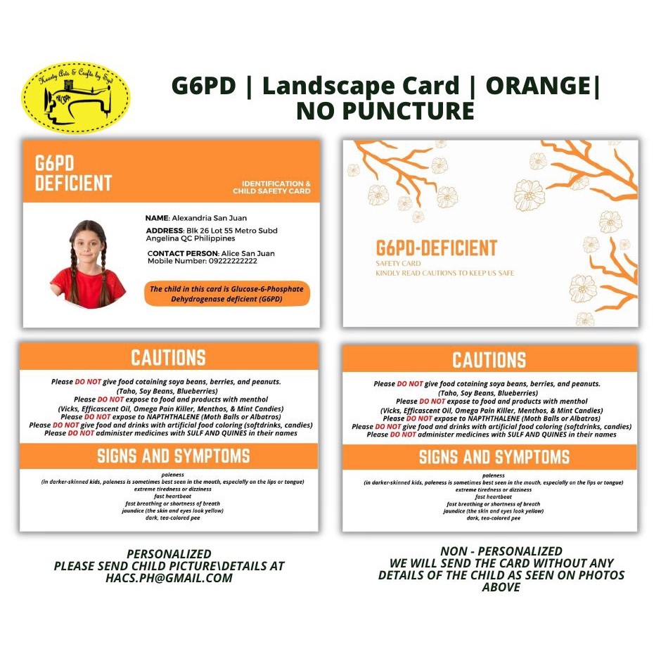 Safety & ICE ID Cards for Children or People w/Special Needs Autism ...