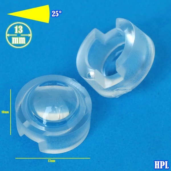 25-degree 13mm CONVEX Mini PMMA Lens 1W 3W Transparent HPL LED | Shopee ...