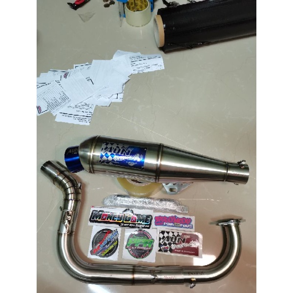 AUN power pipe stainless & carbon for aerox v1 v2, nmax v1, pcx 150 v1 ...