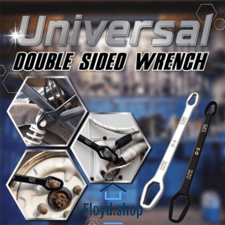 Double-Headed Self-Tightening Universal Wrench Double End Wrench Key ...