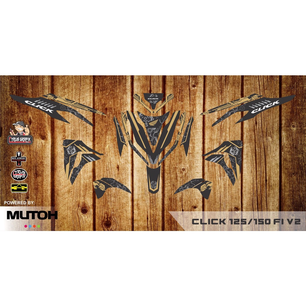 CLICK 125/150 fi V2 FULL SET GLOSSY DECALS | Shopee Philippines