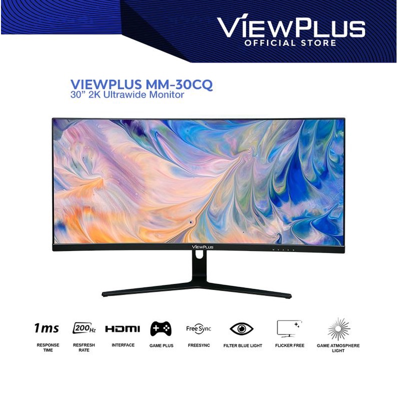 Viewplus 30” 2K Ultrawide Curved Monitor MM-30CQ, VA, HDMI/DP, 200Hz ...