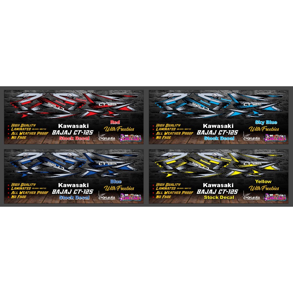 Kawasaki Bajaj CT 125 Stock Decals / Stickers with freebies | Shopee ...