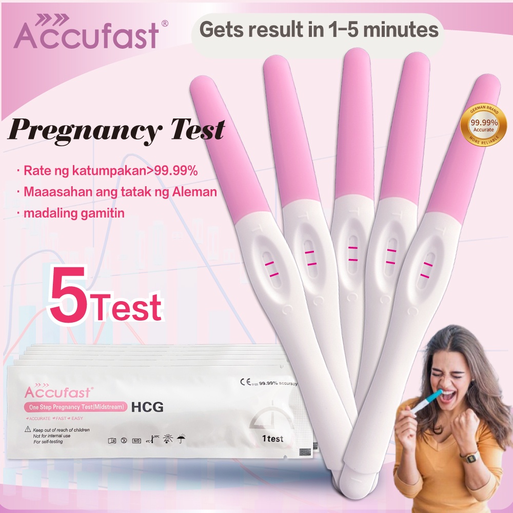 5 Pcs ACCUFAST One Step Pregnancy Test Kit 99.99% Accuracy Midstream ...