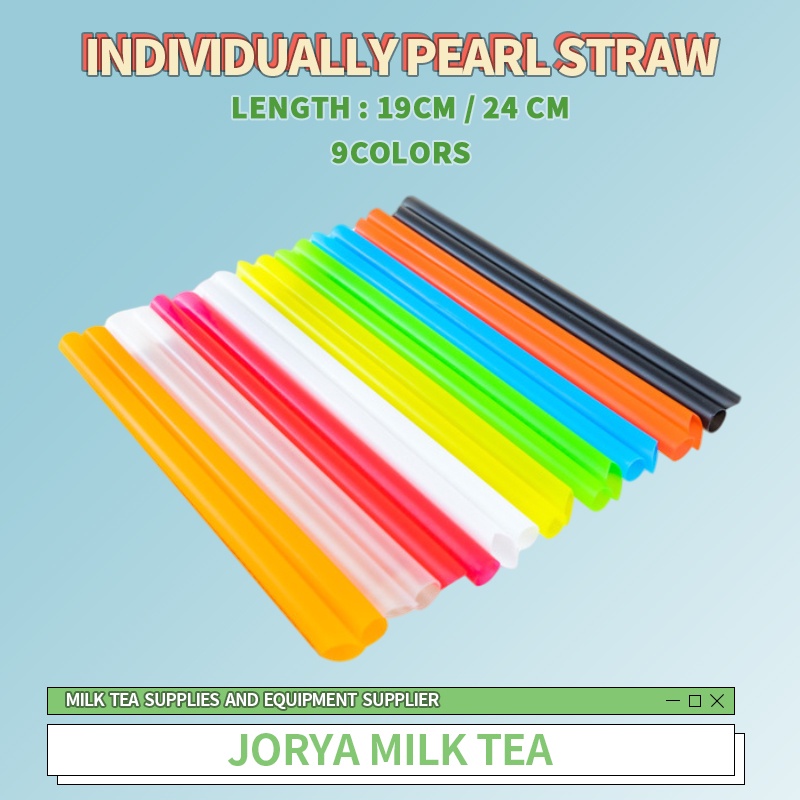 100pcs Boba Straw Individual Wrapped Milktea Straw /Juice Straw/ Pearl ...