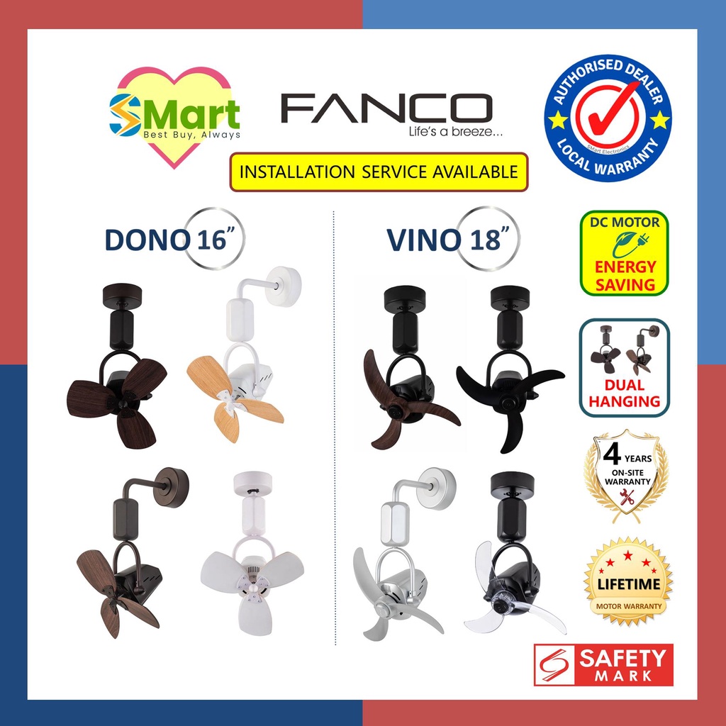 Fanco DONO VINO 16" 18" Corner Fan with Remote Control | Shopee Philippines