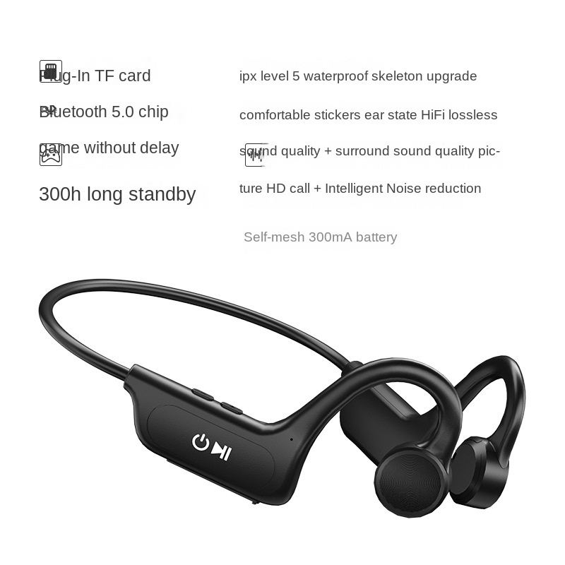 Bone Conduction Earphone Bluetooth Headset Radio Gaming Wireless ...