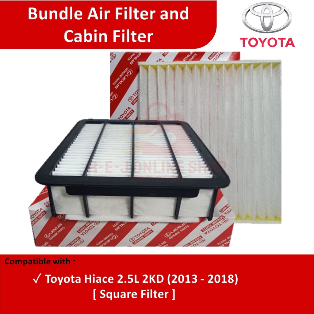 Bundle Air Filter and Cabin Filter for Toyota Hiace 2.5L 2KD (2013 ...