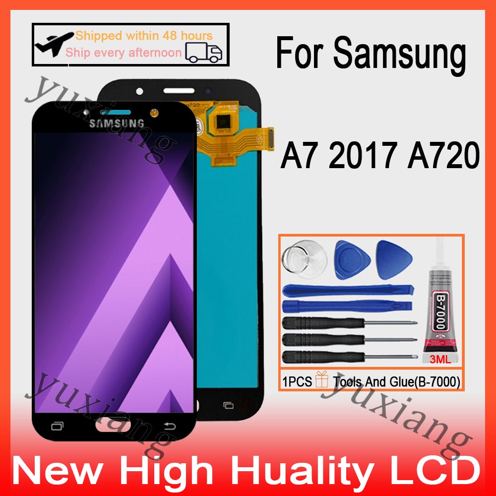 AMOLED LCD For Samsung Galaxy A7 2017 A720 A720F SM-A720F Display Touch Screen Digitizer ...