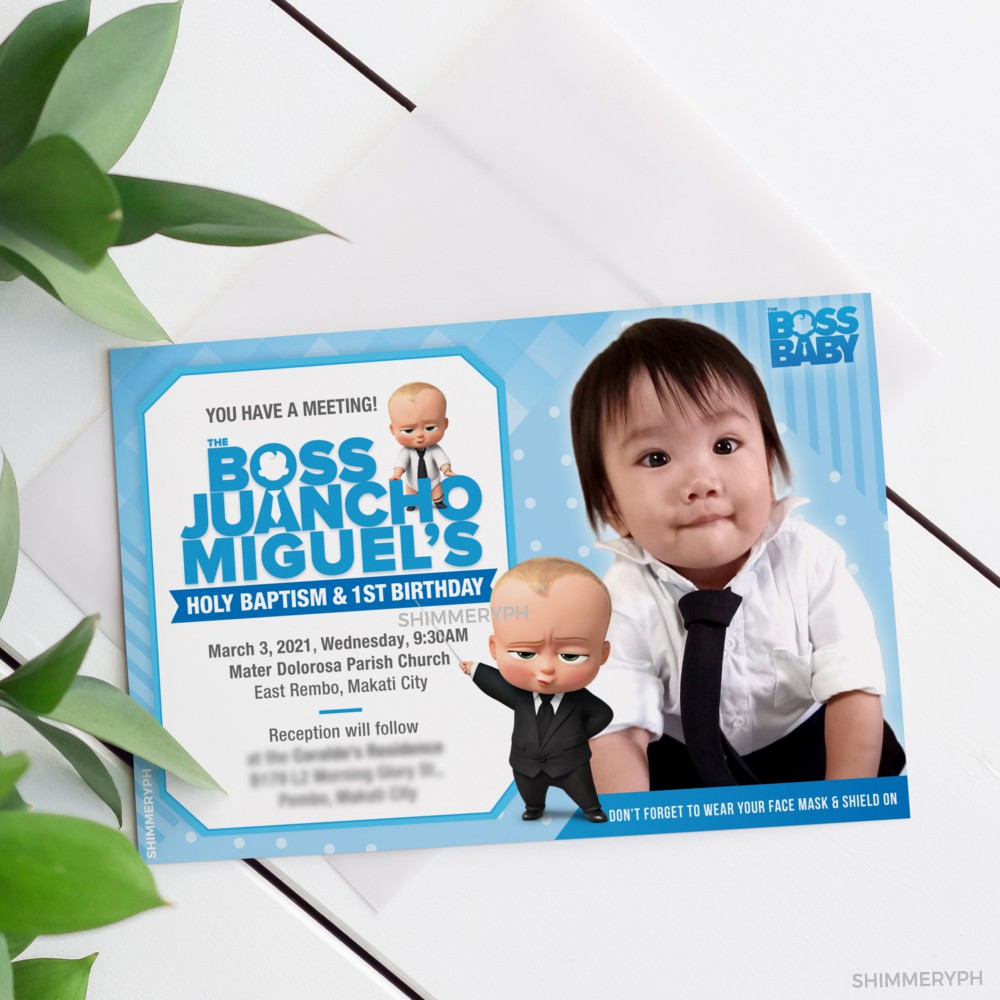 4R-sized Boss Baby Birthday Invitations - 24pcs Print and Digital copy ...