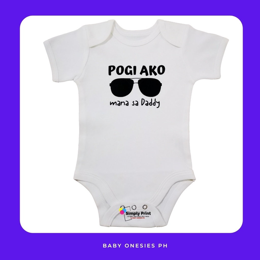 Pogi Ako Mana sa Daddy 0-12 months Statement Baby Onesie for Baby Boy ...