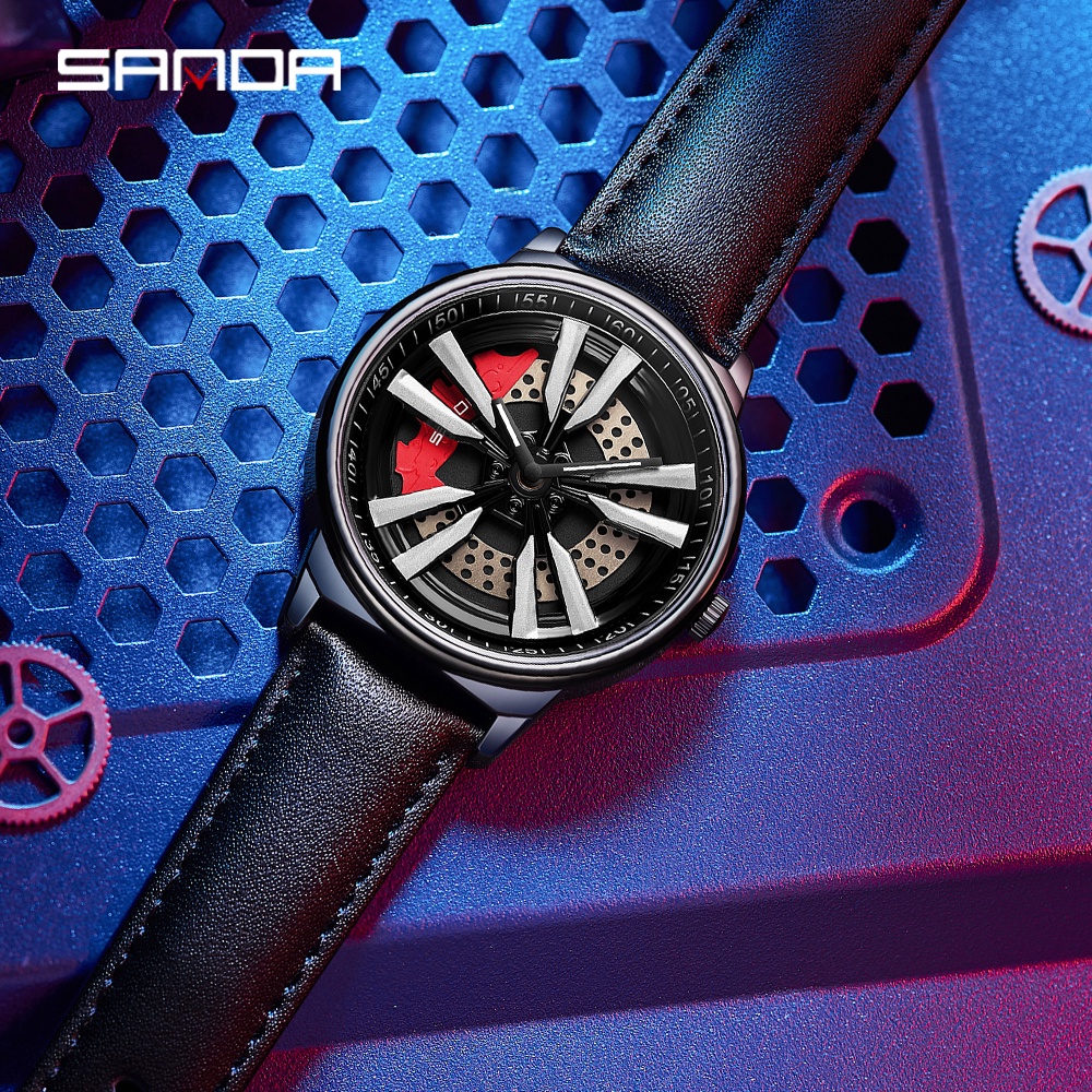 SANDA Personality Fashion Cool Wheel Watch Leisure Sports Running Watch ...