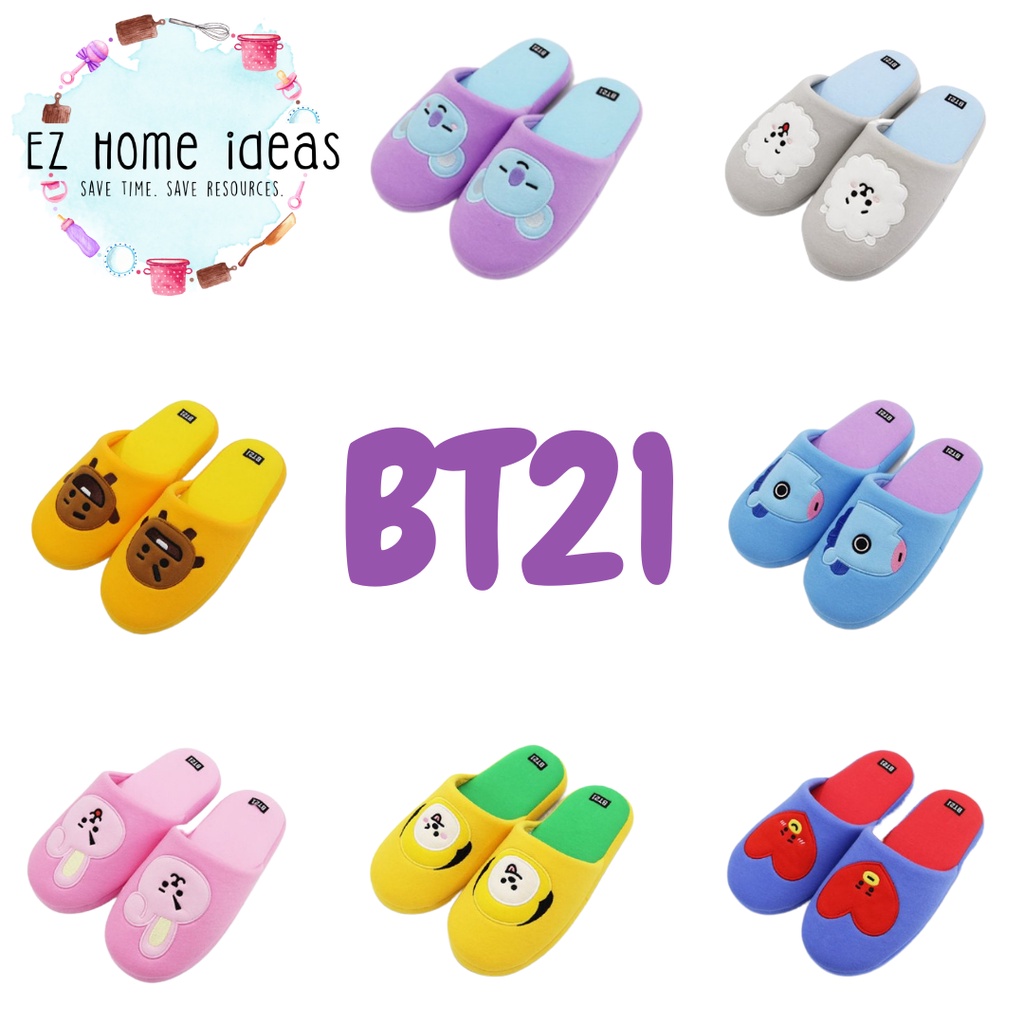BT21 Bedroom Slippers, KOYA, RJ, SHOOKY, MANG, COOKY, CHIMMY, TATA ...
