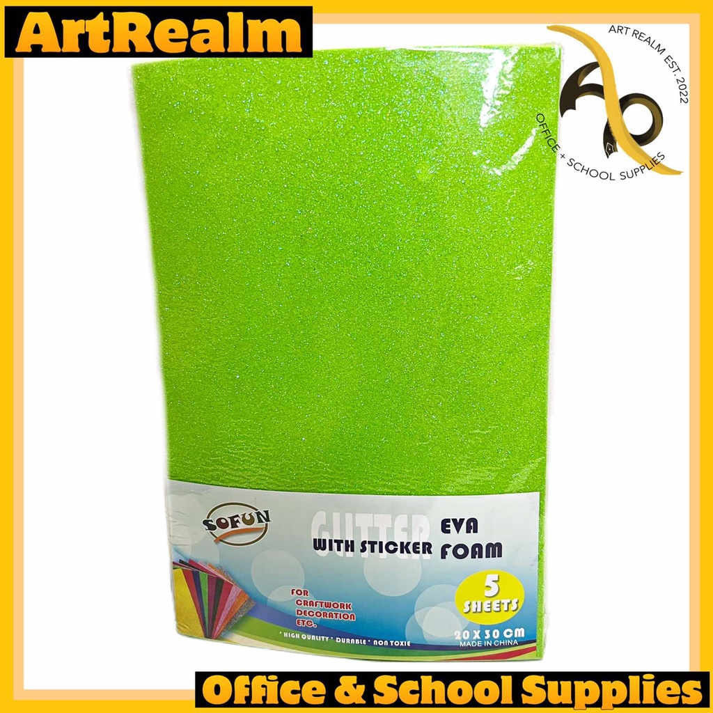 Sofun Glitter Foam Sticker (A4 Size) [*** With Adhesive ***] | Shopee ...