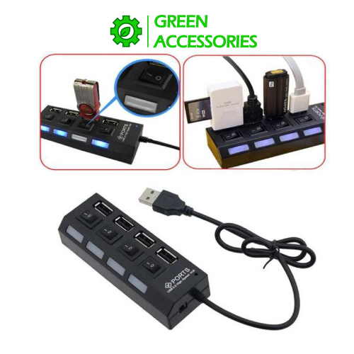 Power Outlet Hub Divided USB 2.0 Port With Switch - Hub Divides USB 1 ...