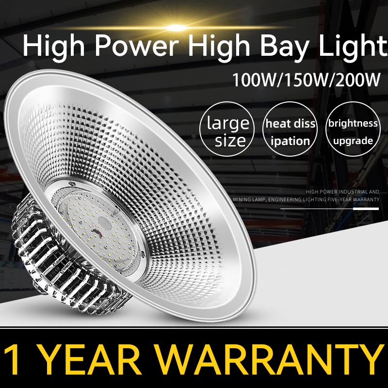 LED High Bay Light 100W 150W 200W Super Bright Industrial Lamp | Shopee ...
