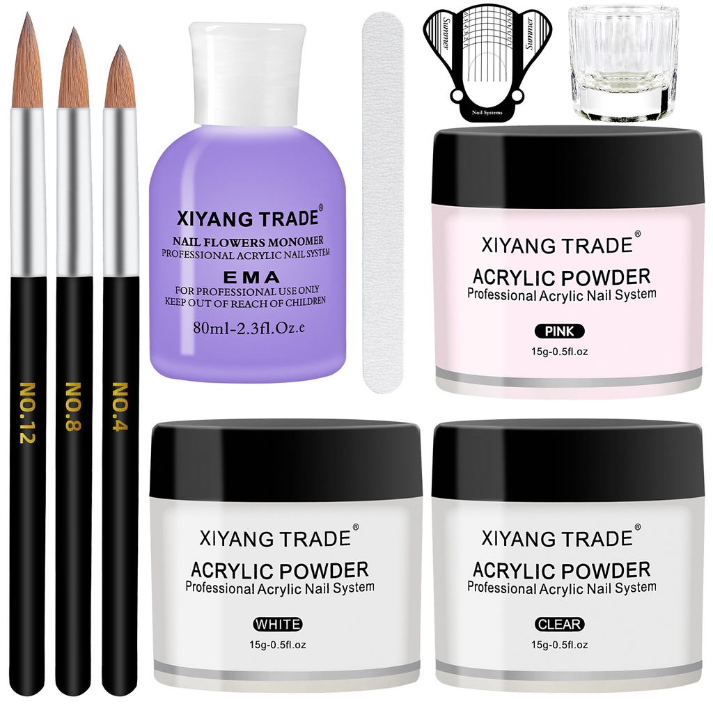 Acrylic Nail Kit Professional Acrylic Powder and Acrylic Liquid Monomer ...