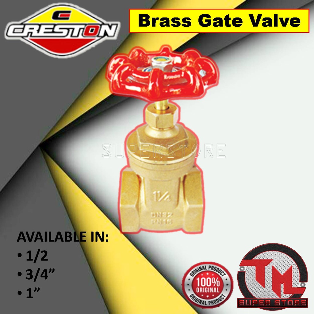 CRESTON Brass Gate Valve 1/2" | 3/4" | 1" • Tm ss | Shopee Philippines