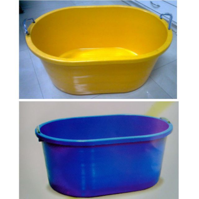 Set of 2 pieces HDPE Crate Oval - Banyera 70L Capacity RANDOM COLOR ...