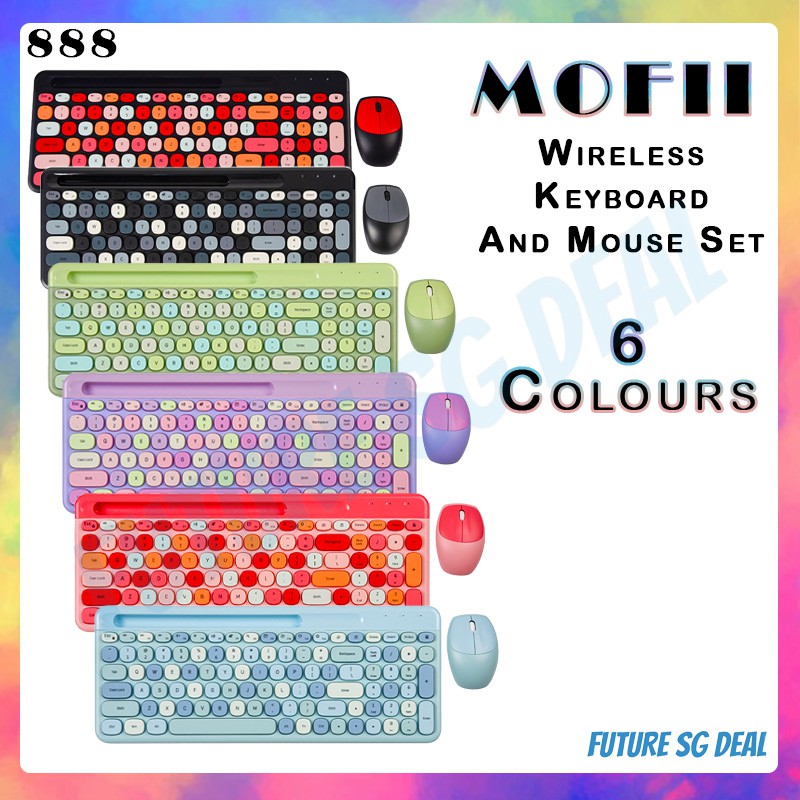 MOFII 888BT Wireless Keyboard And Mouse Set Laptop Office Mixed Color ...