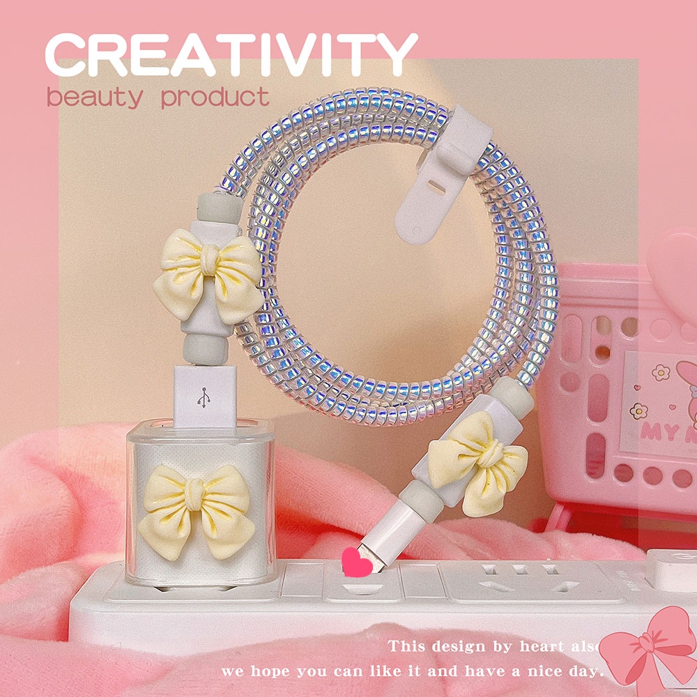 Protector For Charger 5W A1443 USB-L Bowknot charger cover cable winder ...