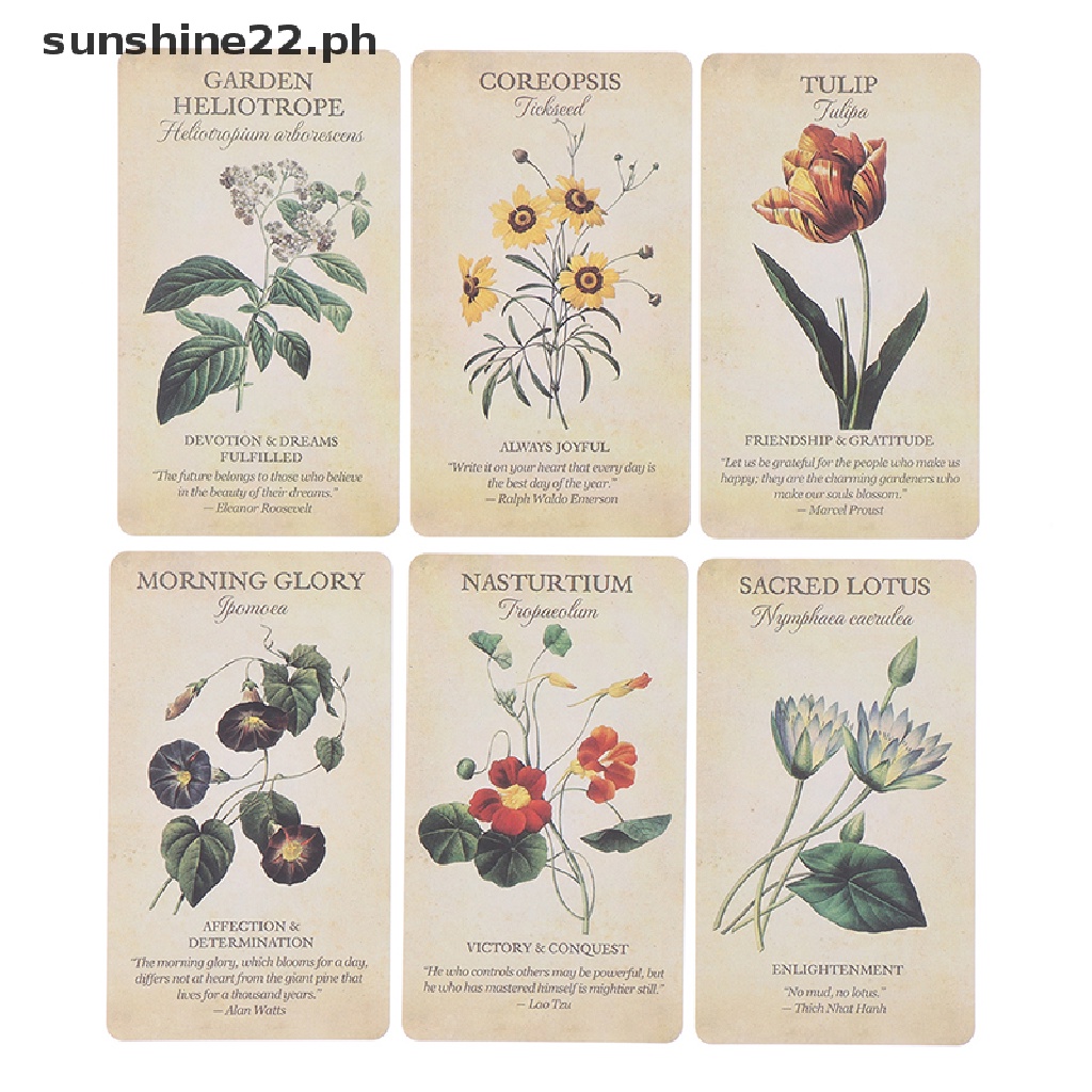 SUNSHINE22 Botanical Flower Oracle Card Tarot Botanical Inspiration ...