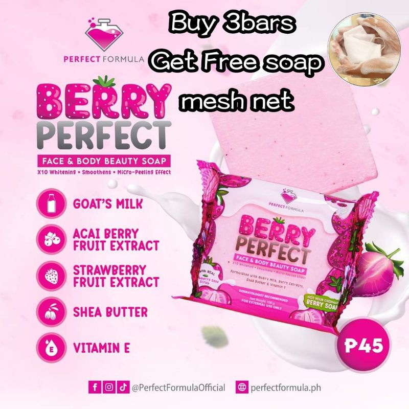 BERRY PERFECT STRAWBERRY COCOBERRY SOAP super bango 100grams | Shopee ...